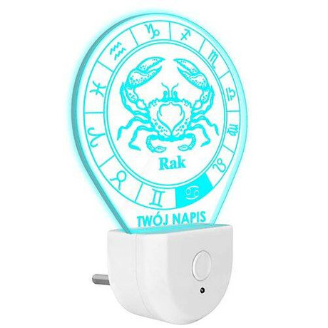 Lampka Nocna LED dla Dzieci RAK ZNAK ZODIAKU do kontaktu gniazdka CZUJNIK - Upominki.pl | Sklep ...