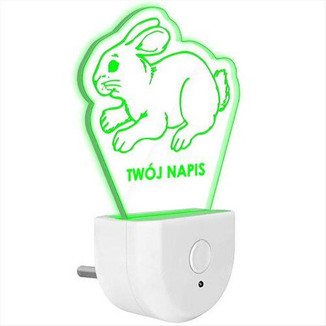 Lampka Nocna LED dla Dzieci ZAJĄCZEK ZAJĄC do kontaktu gniazdka CZUJNIK - Upominki.pl | Sklep ...