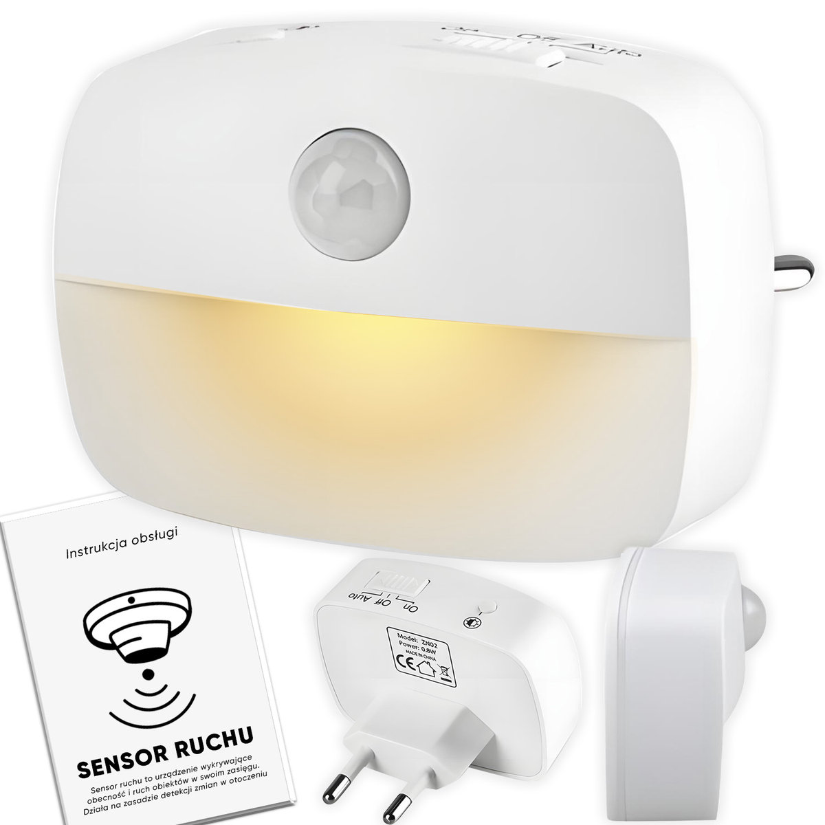 Lampka Nocna LED do Kontaktu z Czujnikiem Ruchu Zmierzchu Gniazdko 3 Tryby ZN07 - DexXer | Sklep ...