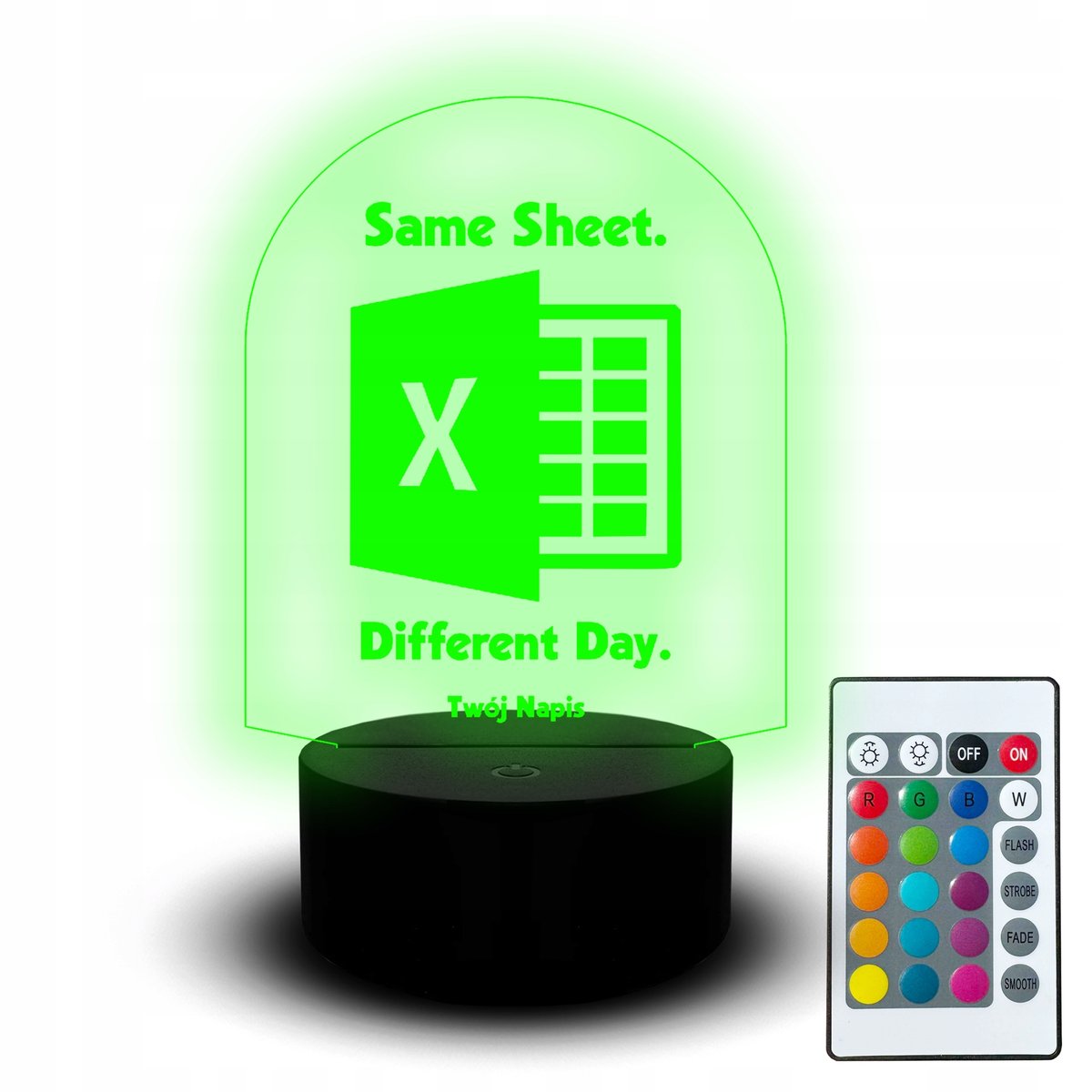 Lampka Nocna Led Excel Same Sheet Diferent Day Śmieszny Prezent do ...