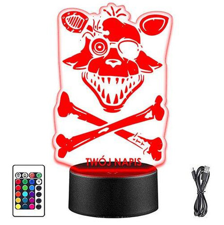 LAMPKA NOCNA LED FNAF FOXY GRA 3D + PILOT prezent URODZINY statuetka ...