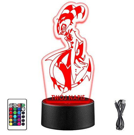 LAMPKA NOCNA LED HAZBIN HOTEL BLITZO 3D + PILOT prezent URODZINY ...