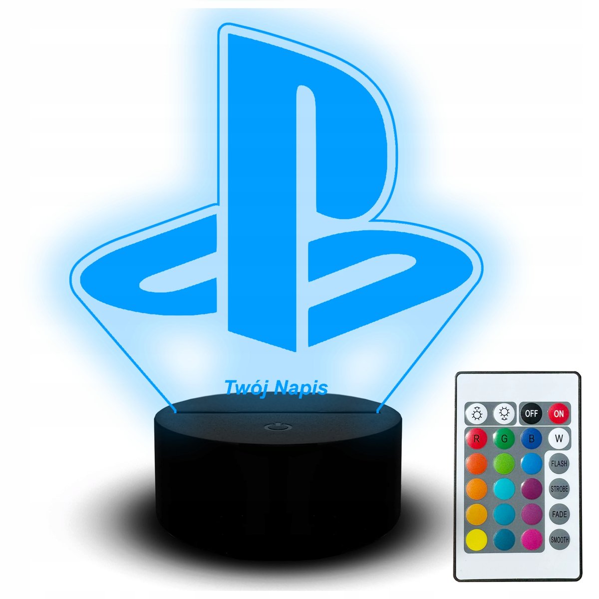Lampka Nocna Led Logo Playstation Ps4 Ps5 Konsola Gamingowa Zestaw Imię ...