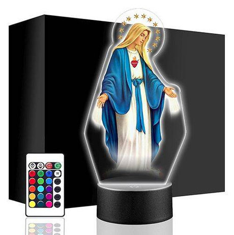 Lampka Nocna Led Matka Boska na Biurko Prezent Urodziny Komunia Maryja ...