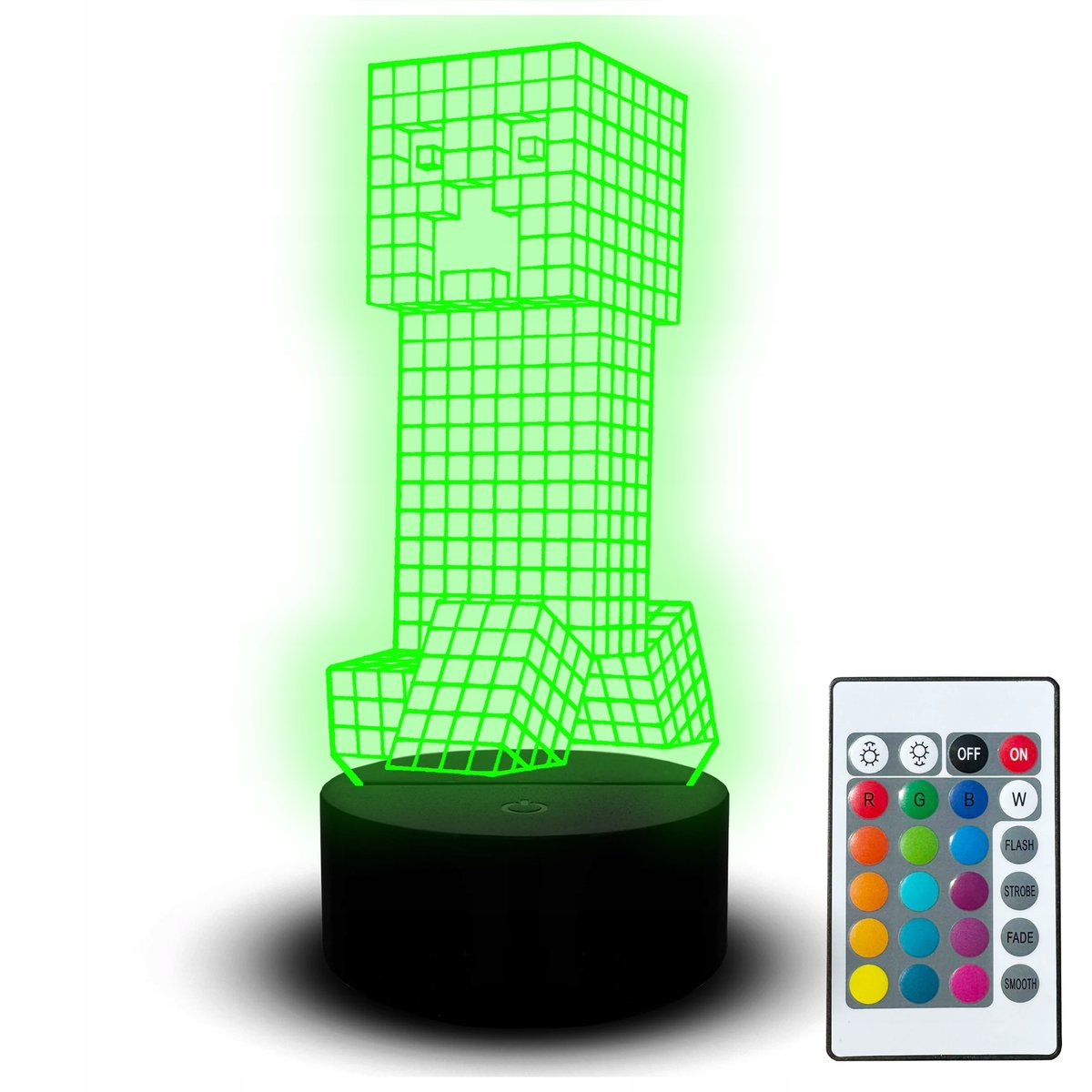 Lampka Nocna Led Minecraft Creeper Steve Zestaw Gra Pilot Figurka ...
