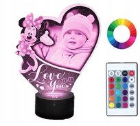 Lampka Nocna Led Myszka Minnie Mouse Twoje Zdjęcie - Plexido | Sklep ...