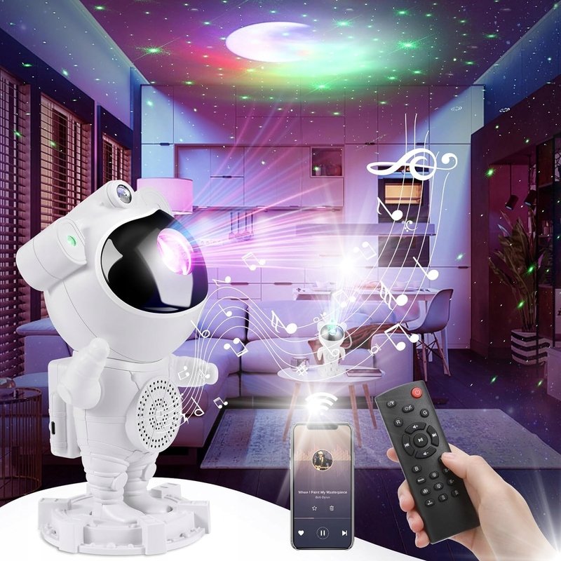 LAMPKA NOCNA LED PROJEKTOR RZUTNIK GWIAZD NIEBA ASTRONAUTA DLA DZIECI ...