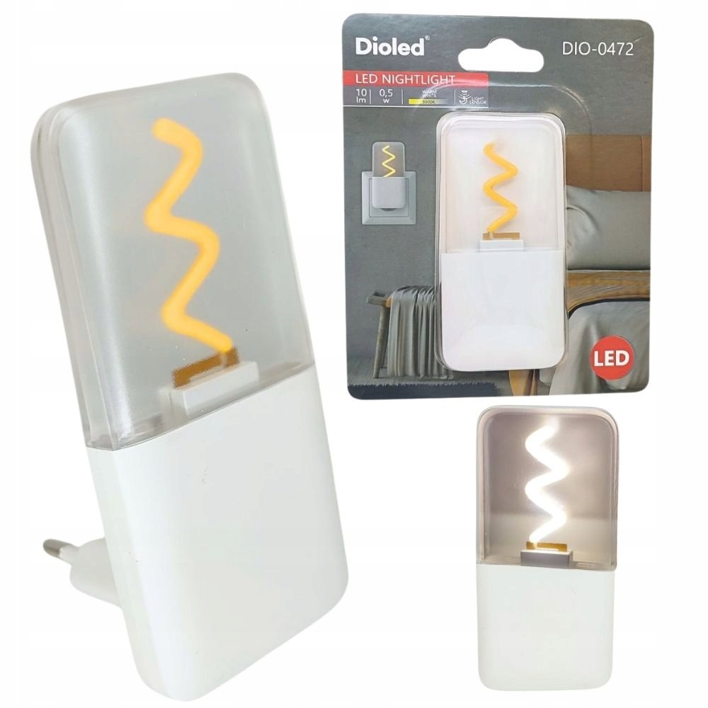 Lampka nocna LED SLIM czujnik zmierzchu CIEPŁE ŚWIATŁO przedpokój sypialnia - DIOLED | Sklep ...