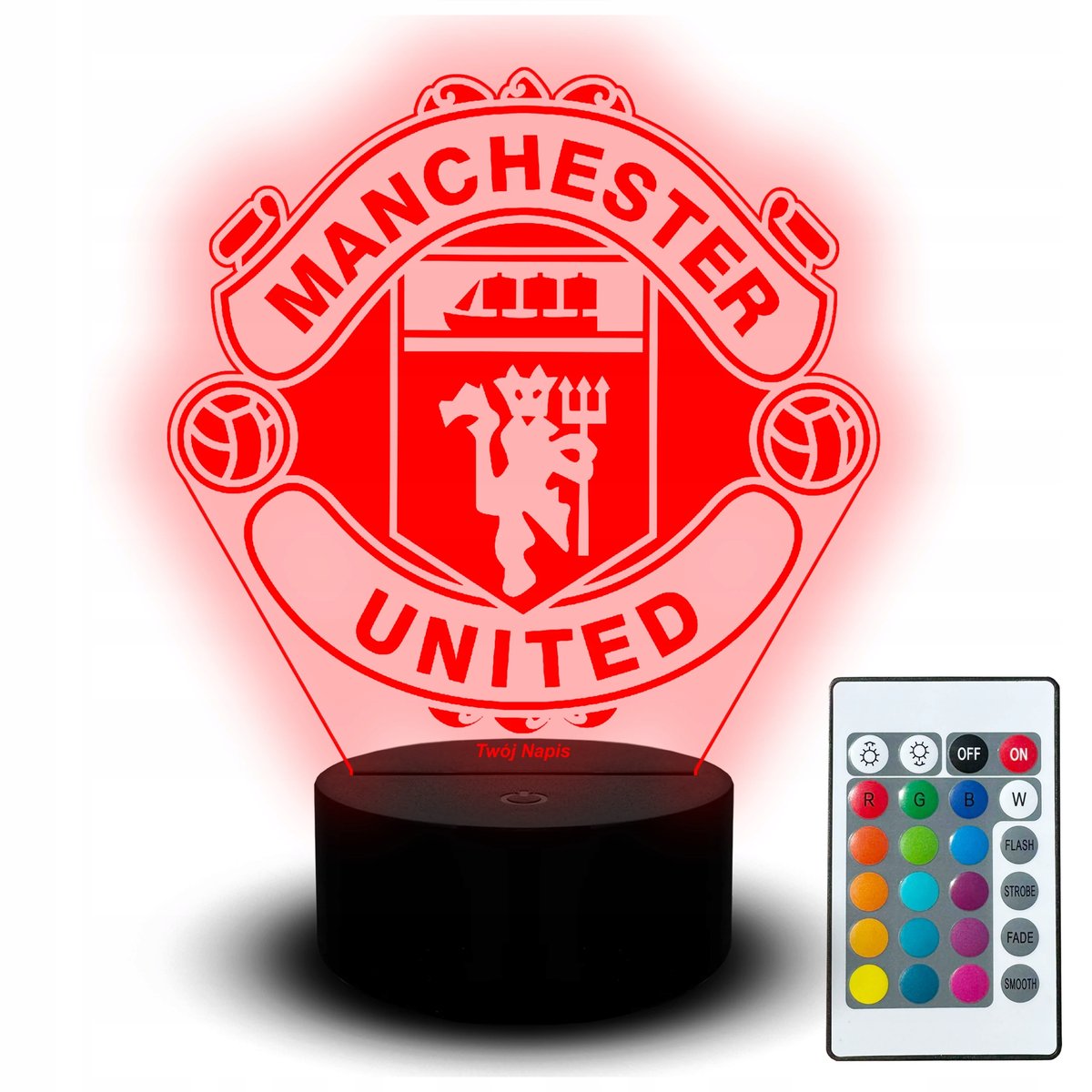 Lampka Nocna Led Statuetka Kibica Manchester United Piłka Nożna ...