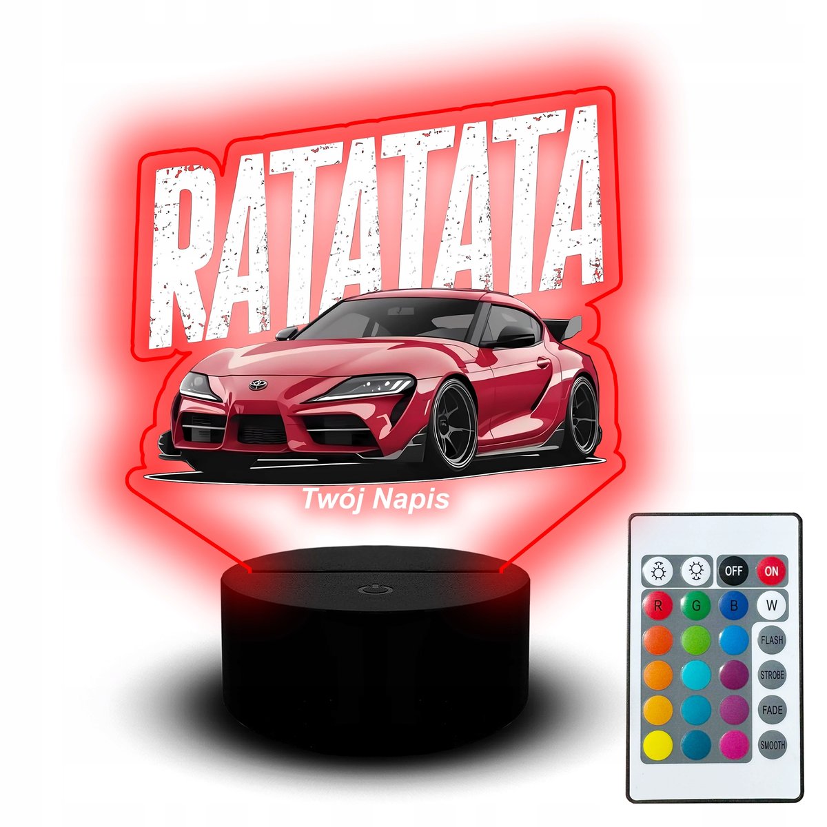 Lampka Nocna Led Statuetka Toyota Supra Gr Samochód Auto Ratatata Imię ...