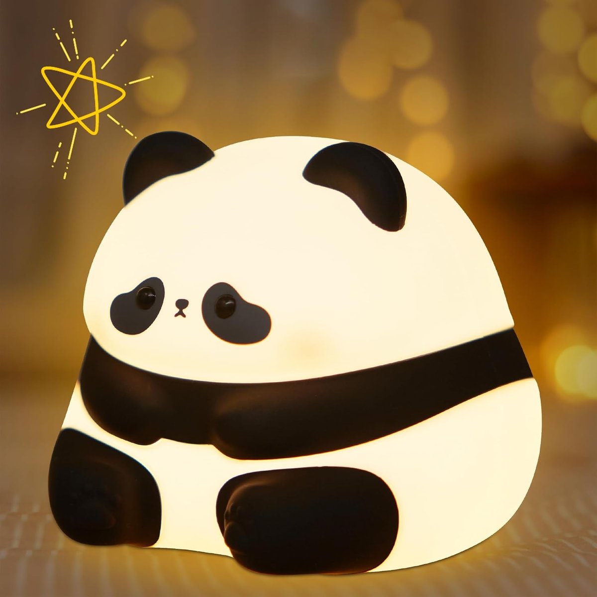 Lampka nocna Panda dla dzieci, akumulatorowa, ściemnialna lampa LED z ...