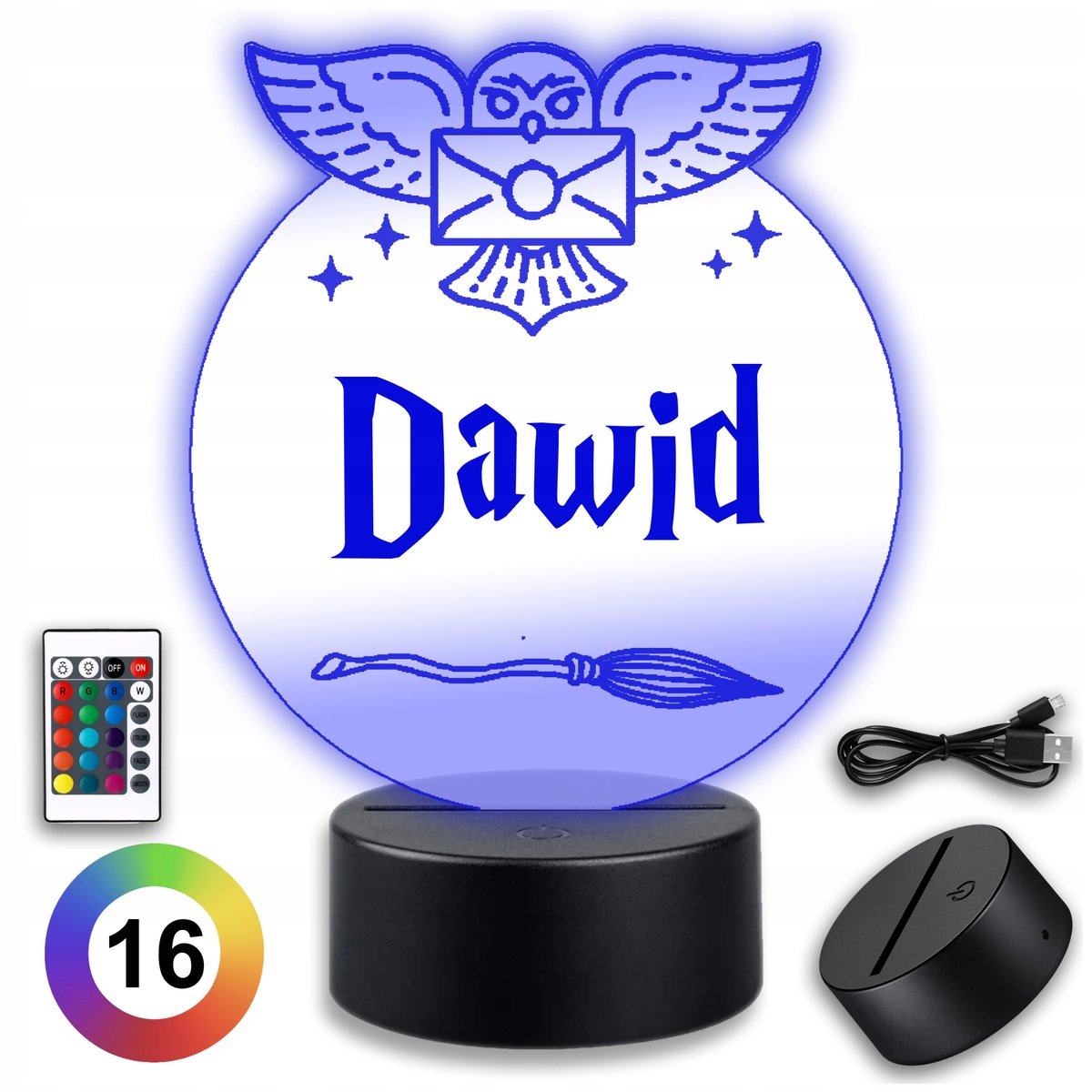 Lampka Nocna Sowa Led Dla dzieci Na pilot Magiczna, Czarodziej Harry ...