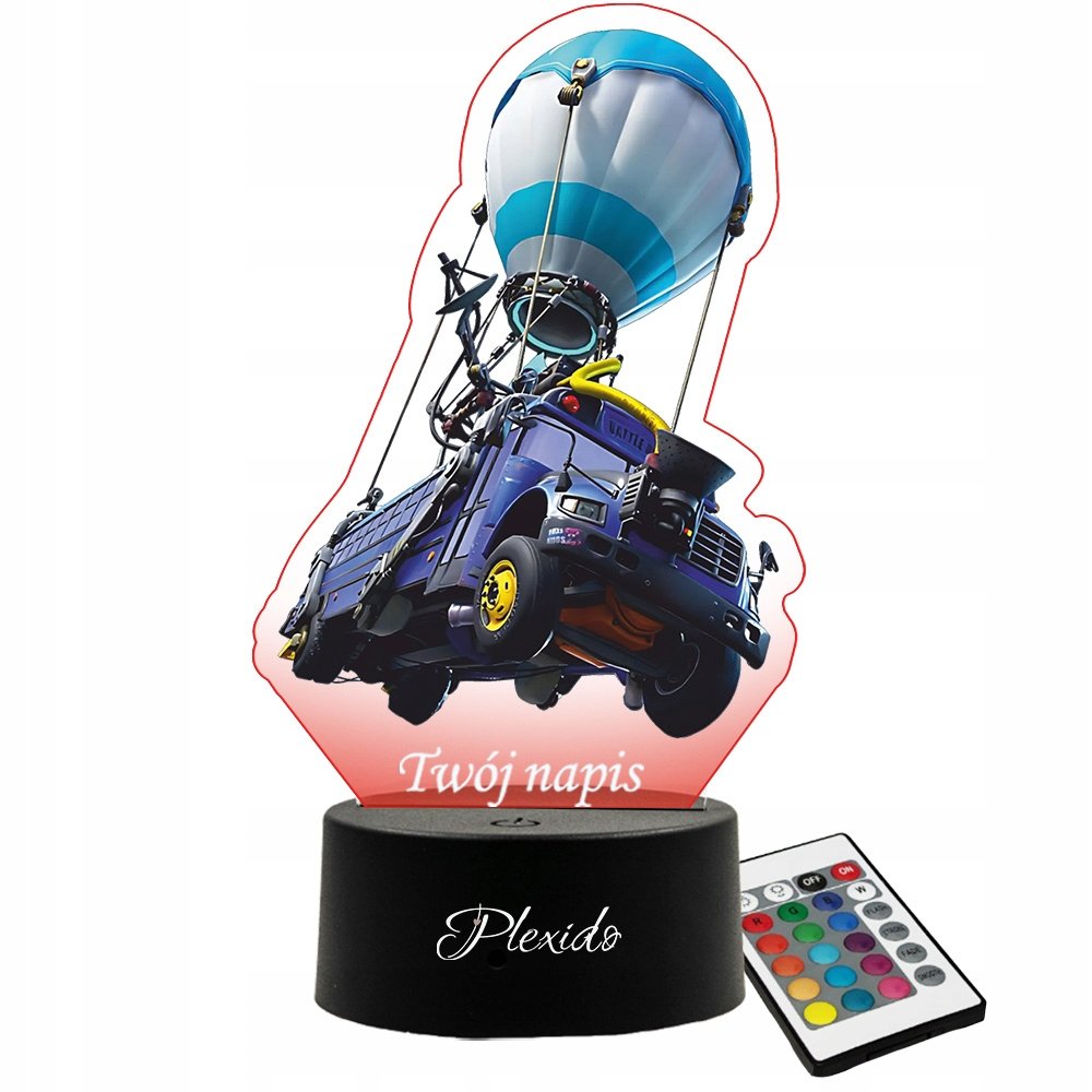Lampka Nocna Z Nadrukiem Dla Dziecka Gra Fortnite Bus Bojowy LED 3D ...