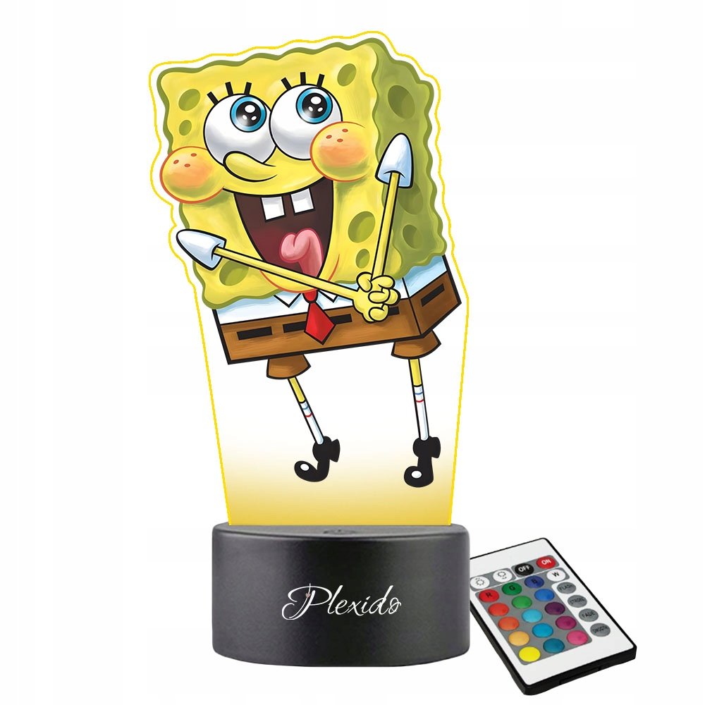 Lampka Nocna Z Nadrukiem Uv Led 3D Bajka Spongebob - Plexido | Sklep ...