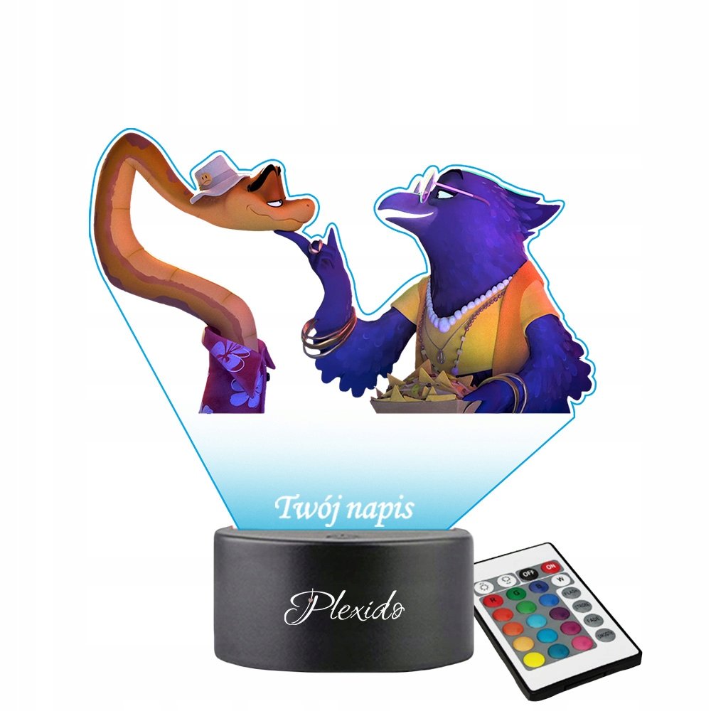 Lampka Nocna Z Nadrukiem Uv Led 3D Pan Wilk I Spółka Wąż - Plexido | Sklep EMPIK.COM