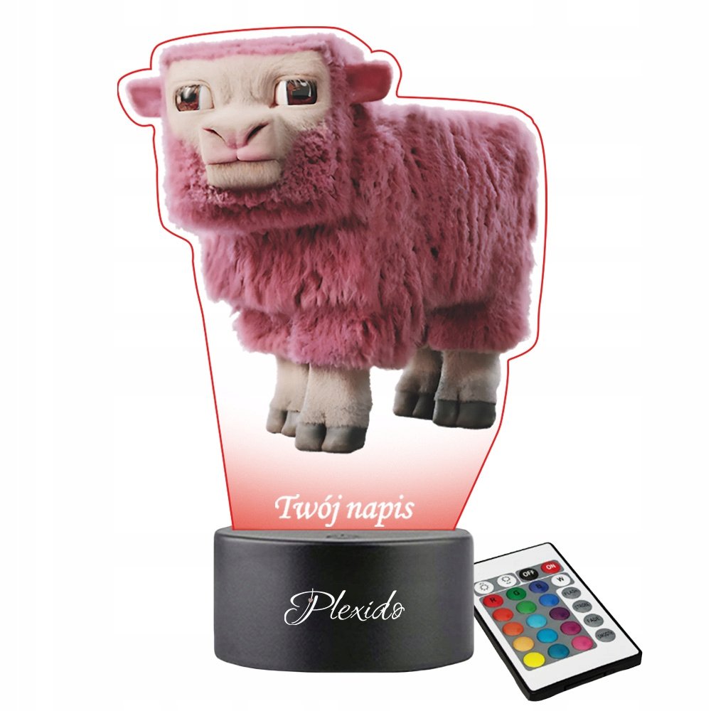 Lampka Nocna Z Nadrukiem UV Owca Minecraft Film Animowany Gaming LED 3D ...