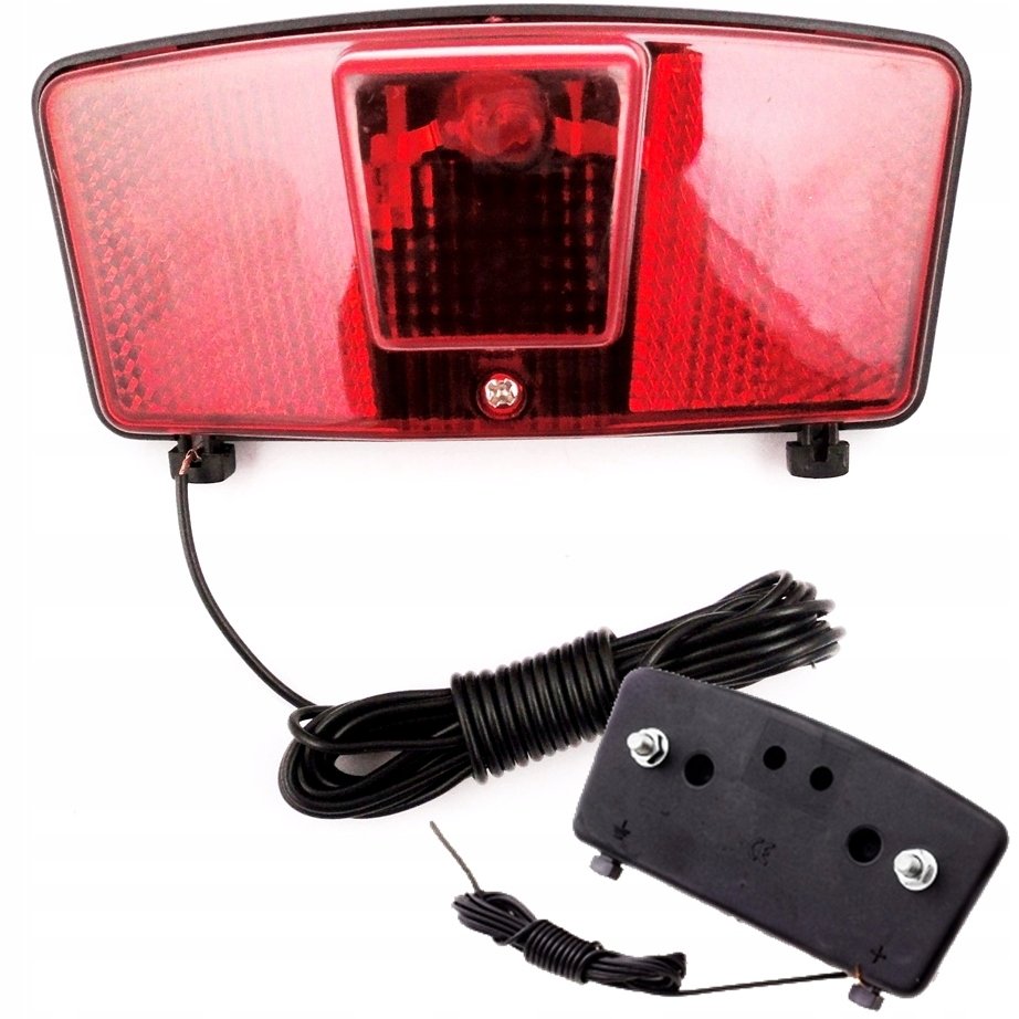 Lampka rowerowa pod dynamo 1 żarówka 6V 0,6W na bagażnik tył tylna ...