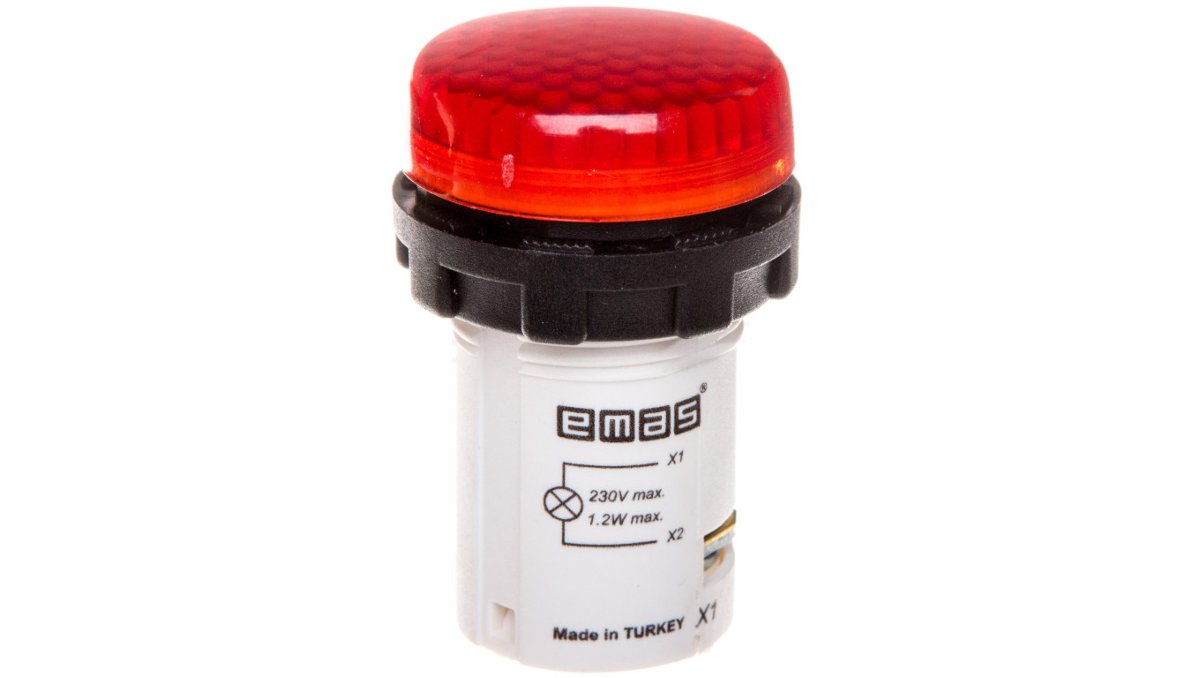 Lampka sygnalizacyjna 230V czerwona T0-MBSP220K - EMAS ELEKTROTEKNIK | Sklep EMPIK.COM