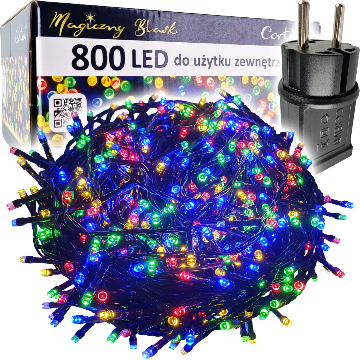 Lampki choinkowe 800 LED programator zewnętrzne kolorowe multi ...