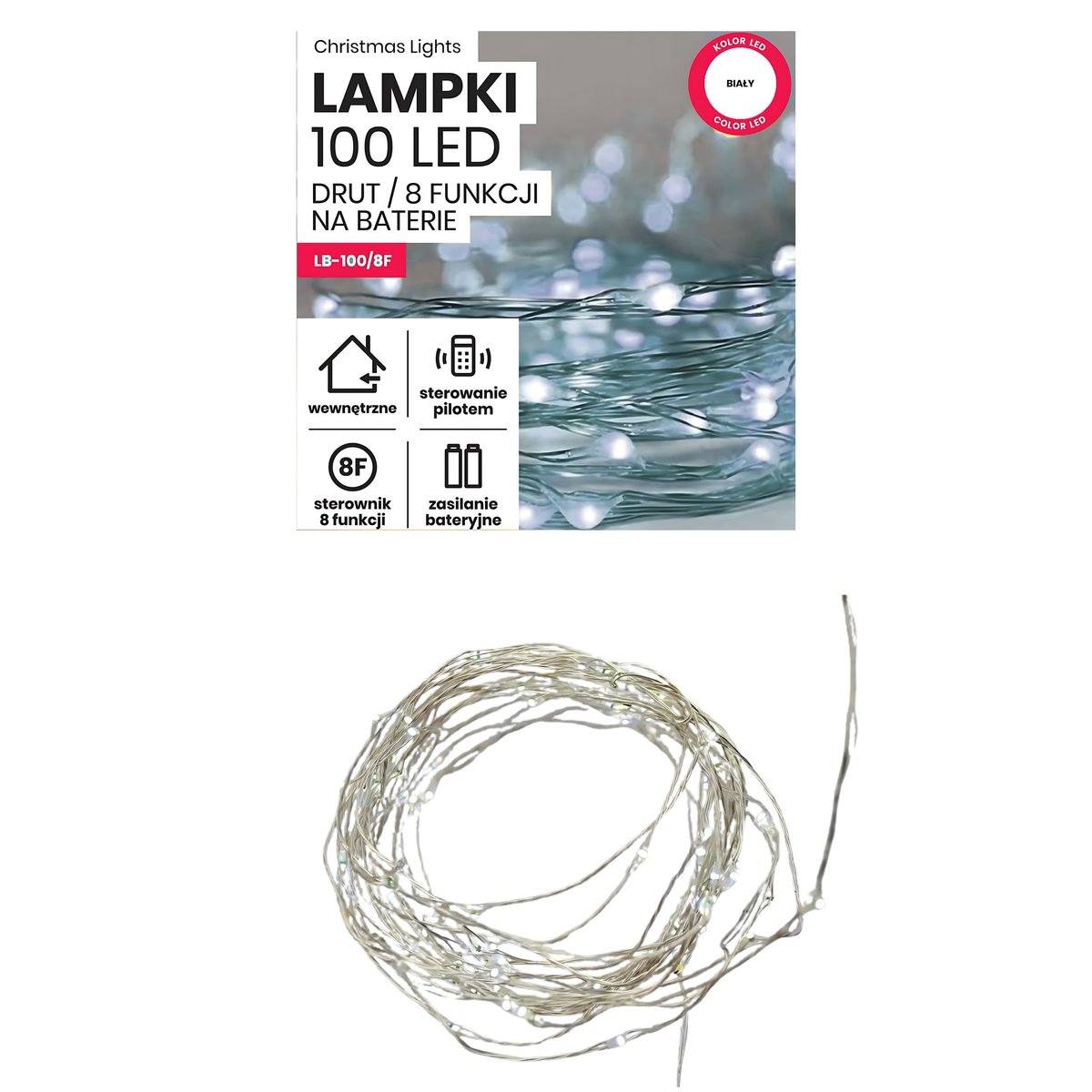 Lampki Choinkowe Światełka Świąteczne 100 Mini Led Na Drucie Zimna Biel - Inna marka | Sklep ...