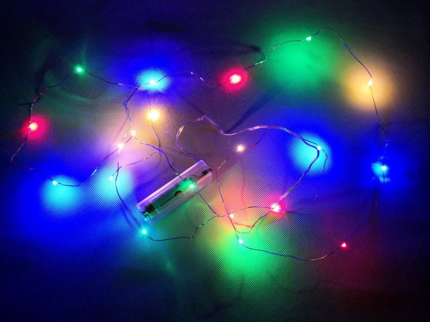 LAMPKI LED 20 kolorowe na baterie (650.4) stroik na BOŻE NARODZENIE ...