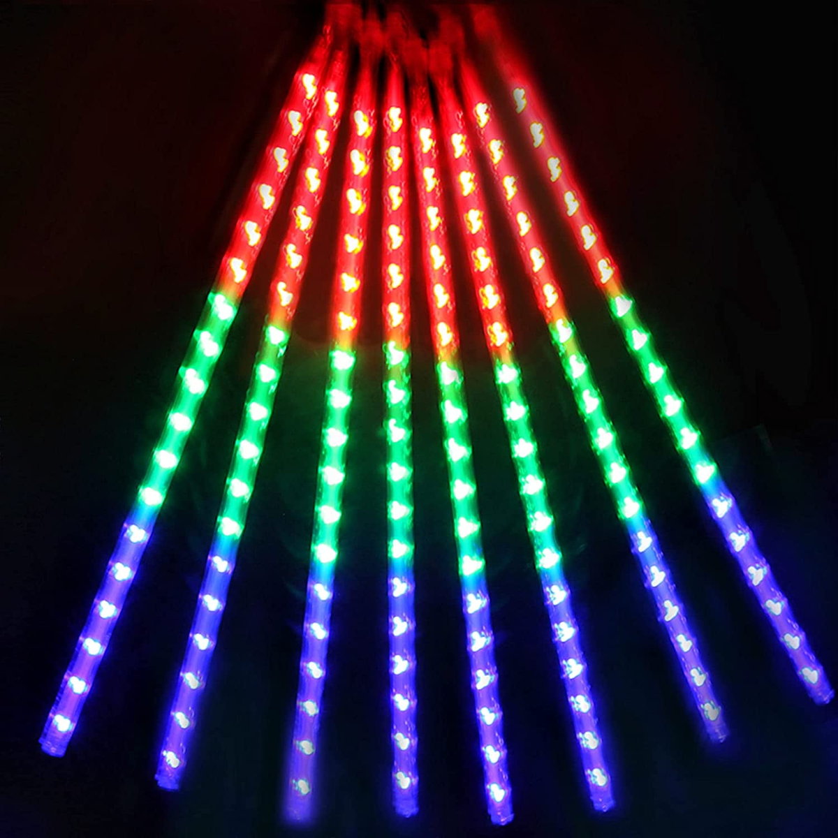 LAMPKI METEOR LED 8 SOPLI 30 CM – MULTIKOLOROWY DESZCZ METEORÓW Z ...