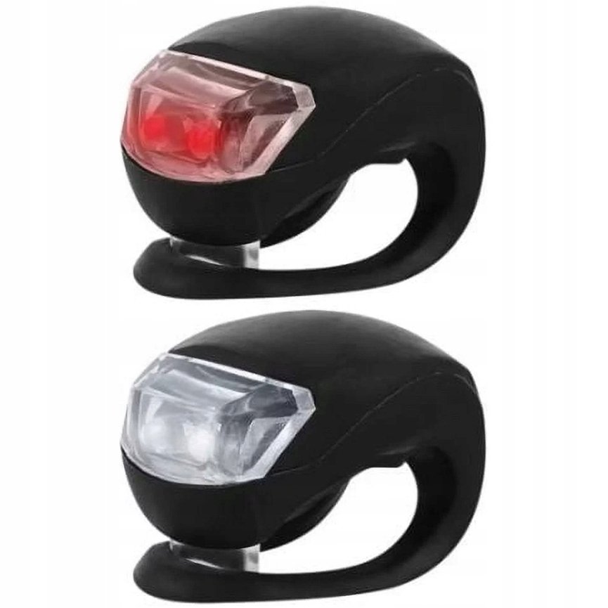 Lampki rowerowe zestaw lampek przód tył żabki na gumkę mini małe ...