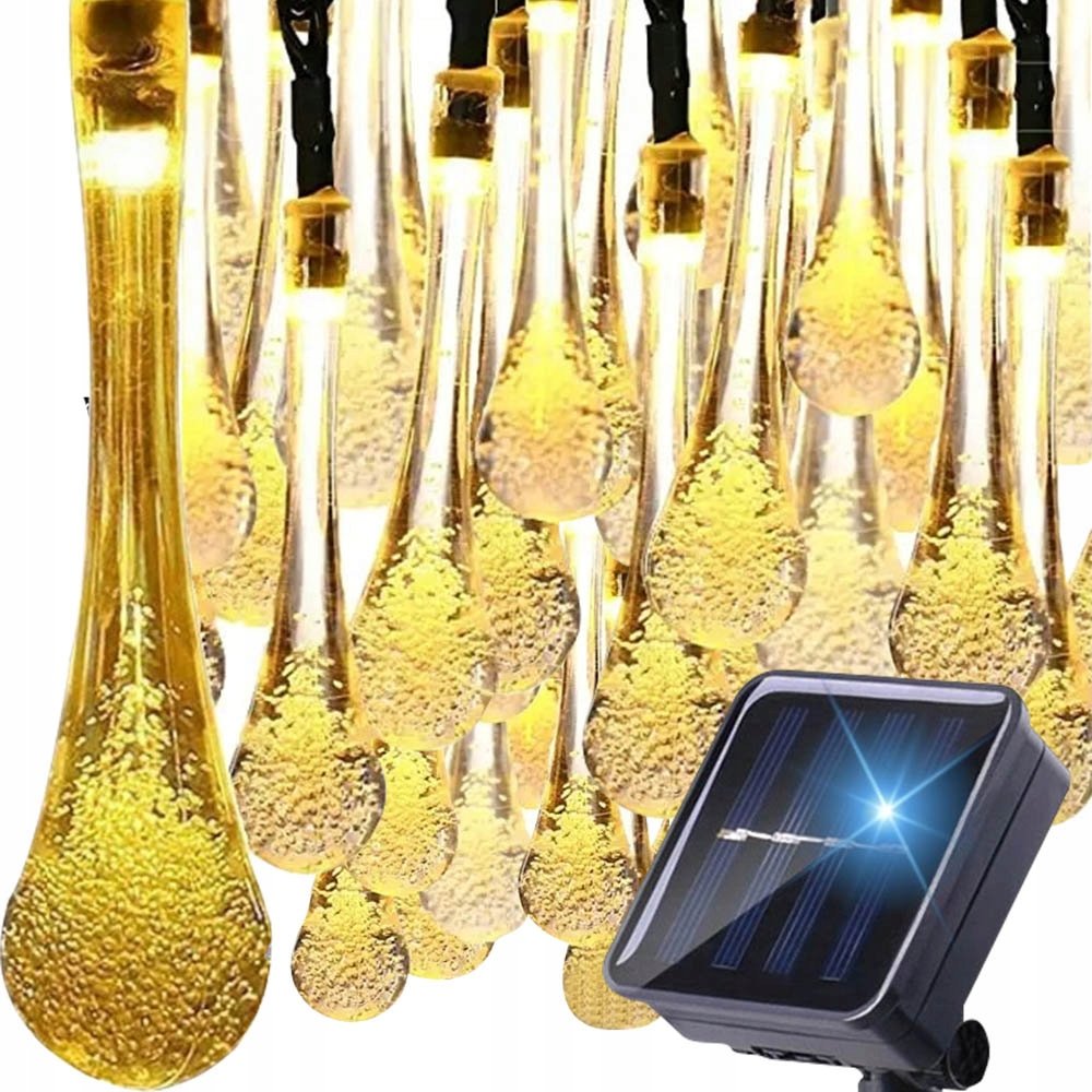 LAMPKI ŚWIATEŁKA SOLARNE OGRODOWE GIRLANDA SOPLE NA TARAS BALKON 30 LED ...
