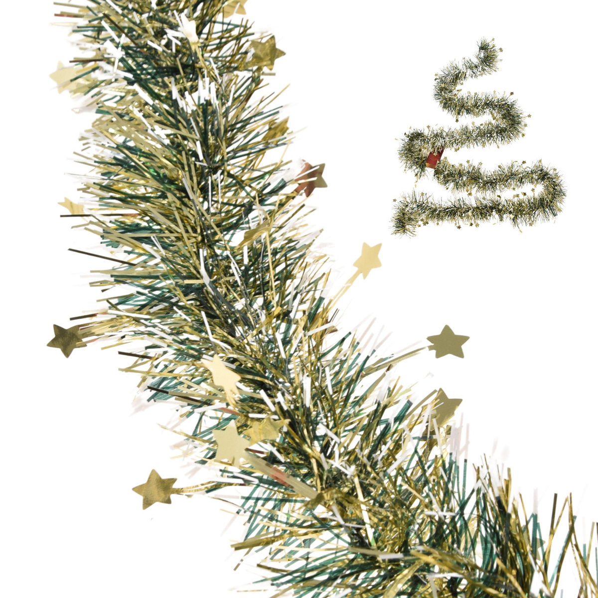 Łańcuch Choinkowy Na Choinkę Gwiazdki Gruby Girlanda Świąteczna 2Metry ...