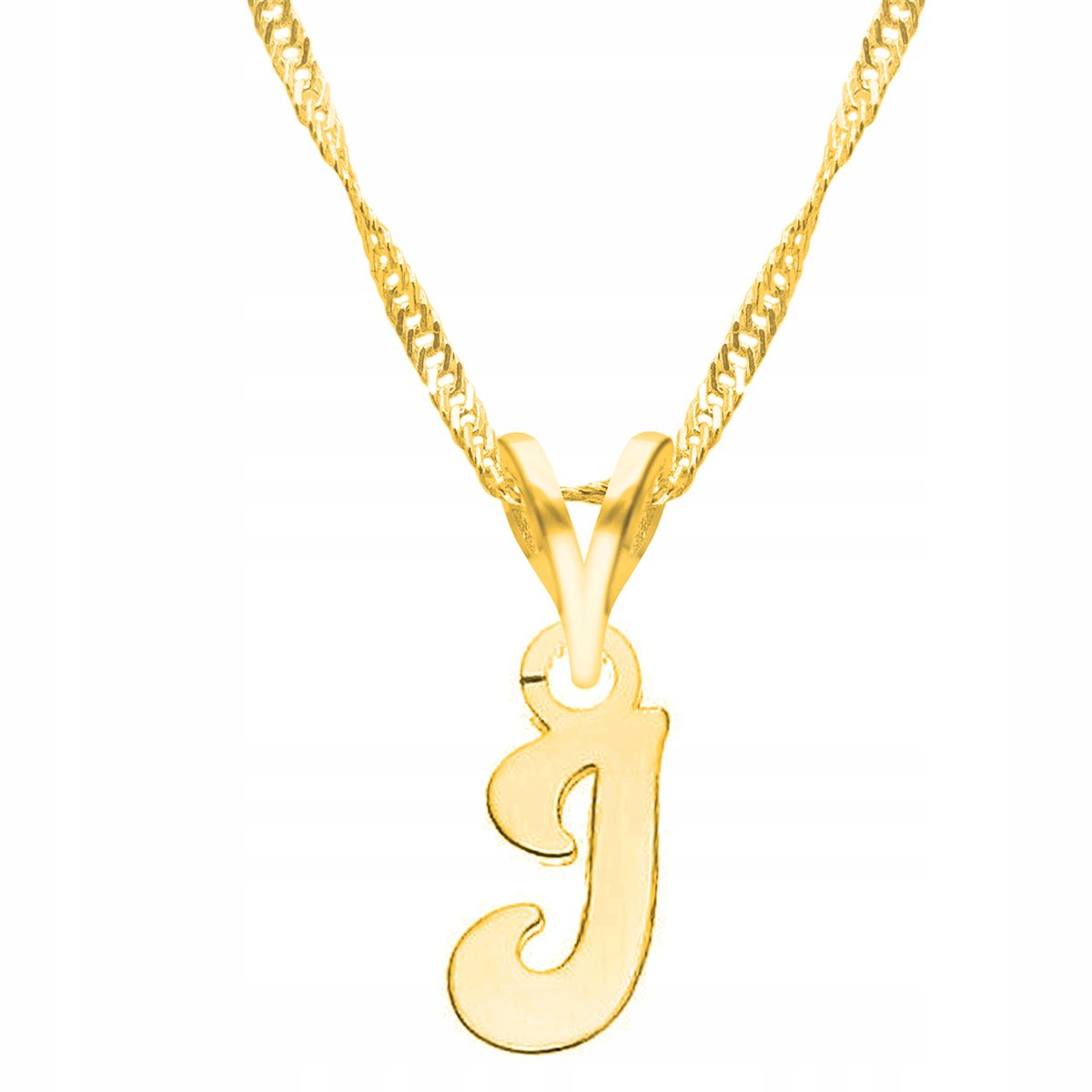 Łańcuszek Złoty 925 Naszyjnik z Inicjałem Ozdobna Litera Literka I ...