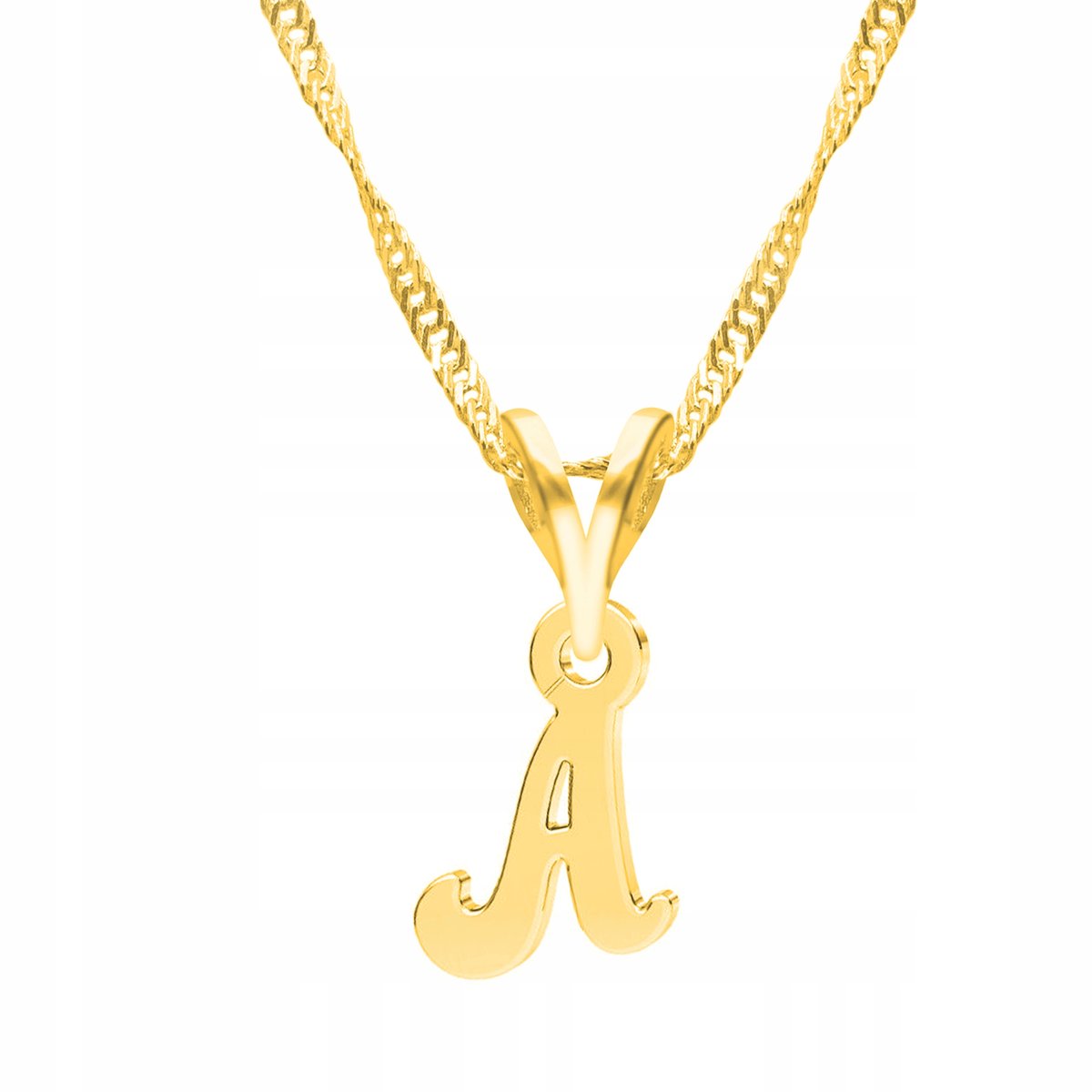 Łańcuszek złoty naszyjnik 925 Literka A Letter - LAREZO | Moda Sklep ...