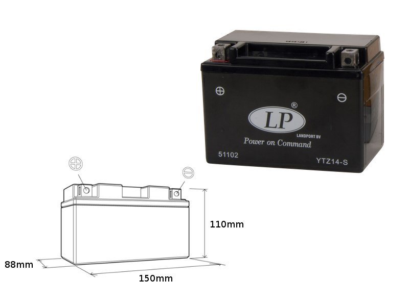 LANDPORT AKUMULATOR YTZ14 S 12V 12AH 150X86X110 GT - Inna marka ...