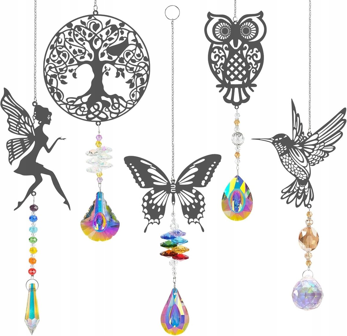 ŁAPACZ SŁOŃCA KRYSZTAŁOWY X5 KRYSZTAŁOWE ŁAPACZE SŁOŃCA WISZĄCY OZDOBA ...