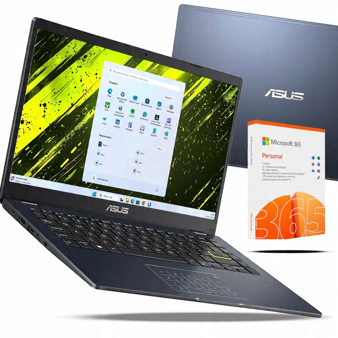 LAPTOP 14" ASUS E410KA Intel N6000 4GB 512GB SSD FHD W11 + OFFICE 365 ...