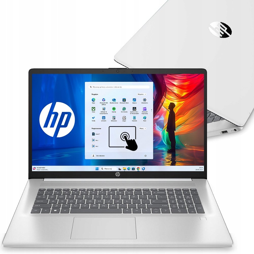 LAPTOP DO PRACY HP 17 INTEL N 16GB DDR4 256GB SSD HD+ TOUCH BLK FP W11 - HP | Sklep EMPIK.COM