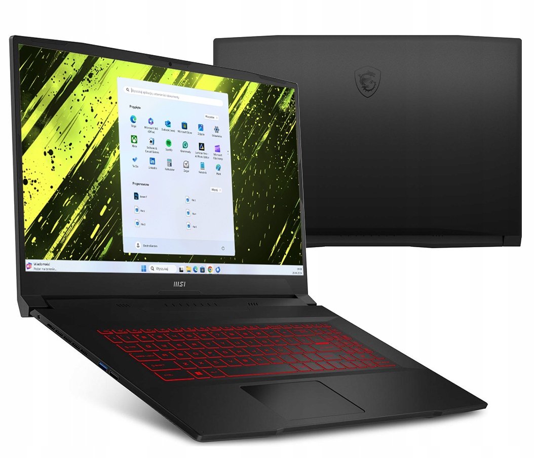 LAPTOP GAMINGOWY MSI GF76 i7-11800 16GB 512GB SSD RTX3050Ti BLK W11H 17 ...