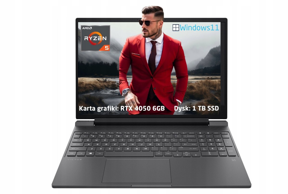 LAPTOP HP Victus Gaming 15 FHD 144Hz Ryzen 5 16GB 1TB SSD RTX 4050 WIN ...