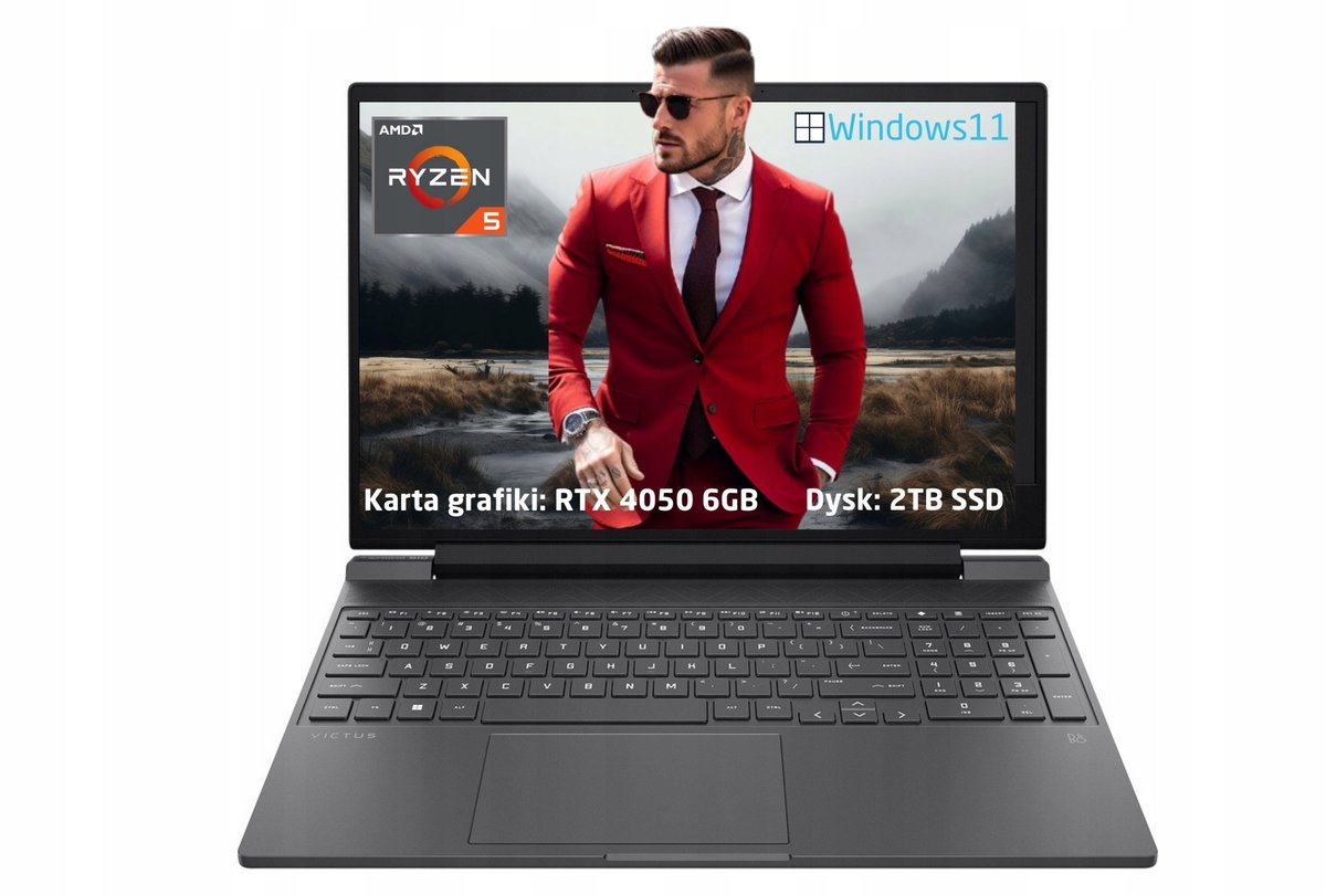 LAPTOP HP Victus Gaming 15 FHD 144Hz Ryzen 5 32GB 2TB SSD RTX 4050 WIN ...