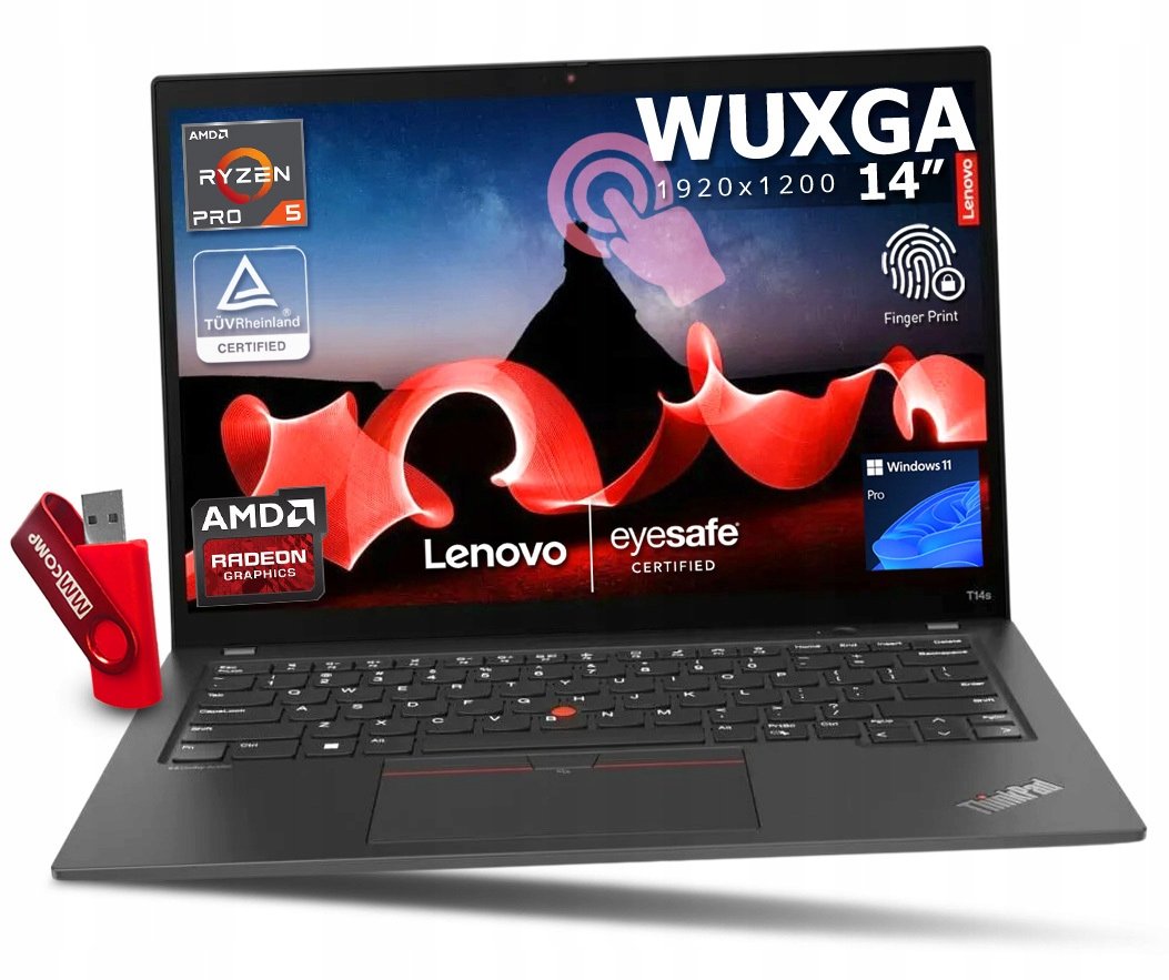 Laptop Lenovo ThinkPad T14s G4 R5 PRO 16GB 256GB SSD WUXGA IPS PRESTIŻ ...
