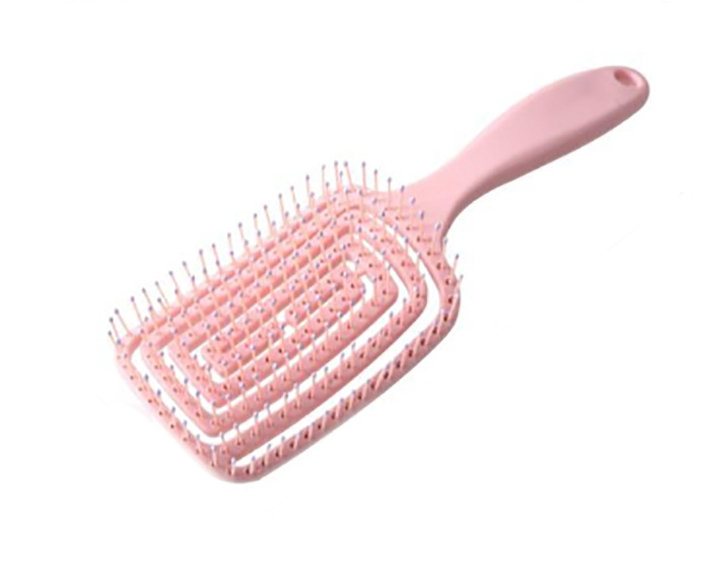 Large Curved Comb Fluffy Comb Long Hair Styling Rib Hollow Comb (pink ...