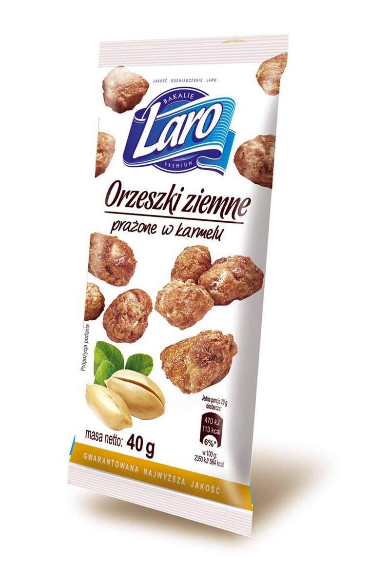 Laro, Orzeszki ziemne prażone w karmelu, snack, 40g - LARO | Sklep ...