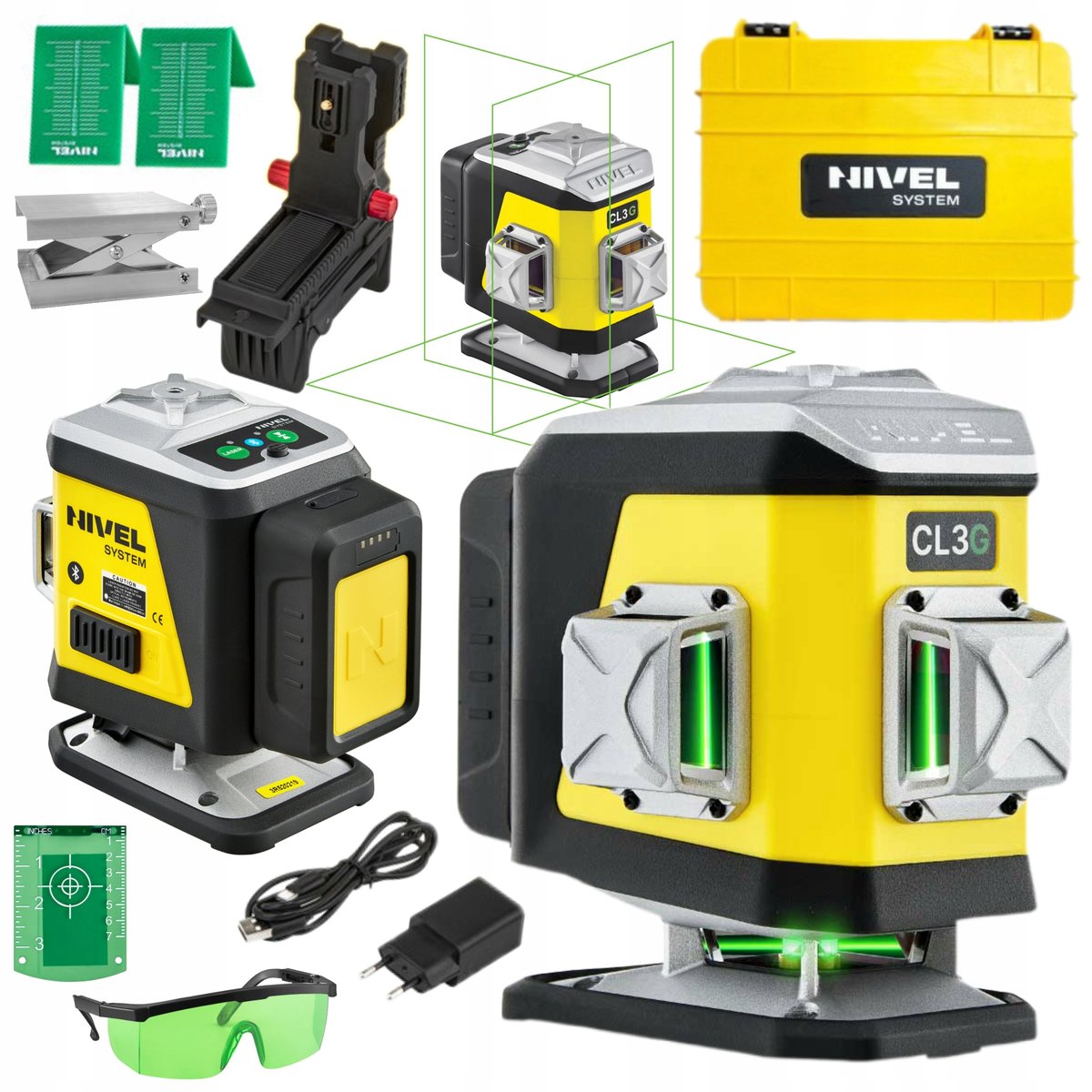 Laser Krzyżowy Nivel System Cl3G - Multilaser Z Wiązką Zieloną (3 ...