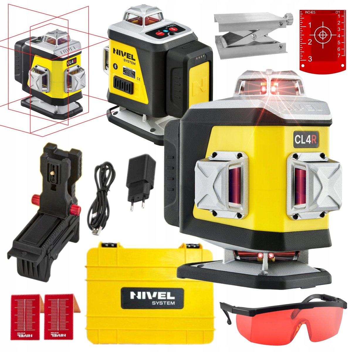 Laser Krzyżowy Nivel System Cl4R - Multilaser Z Wiązką Czerwoną (4 ...