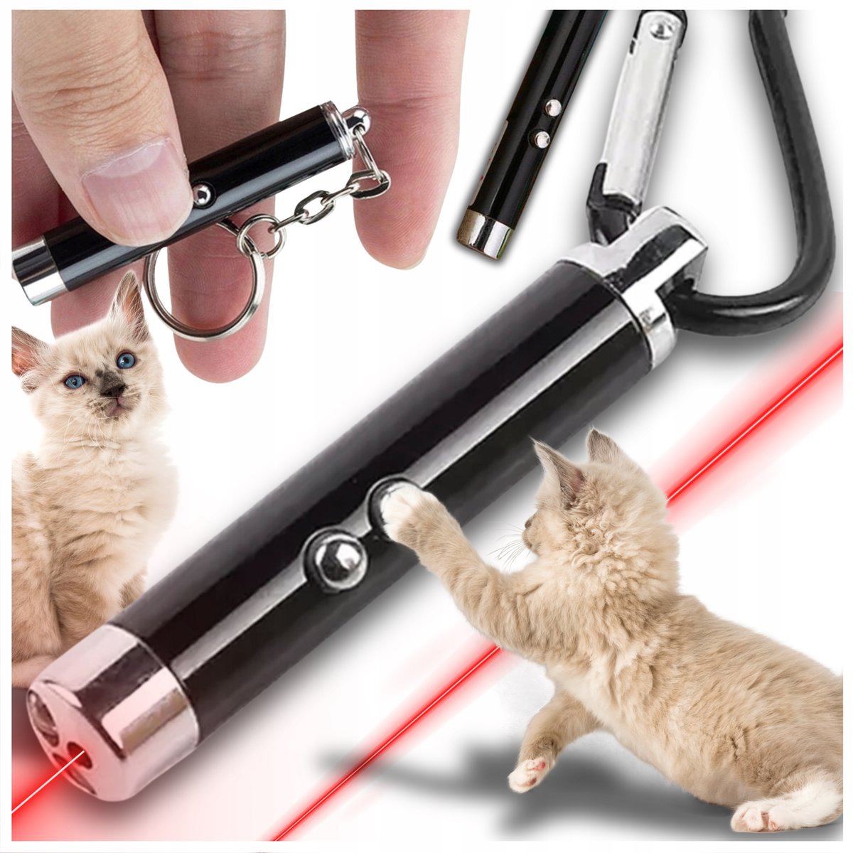 LASER WSKAŹNIK LASEROWY MOCNY LATARKA UV ULTRA ZABAWKA DLA KOTA 3W1 ...
