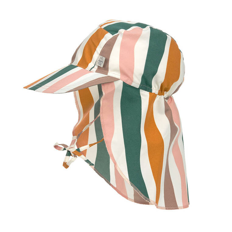 Lassig, Splash & Fun, Czapka Przeciwsłoneczna Z Daszkiem I Osłoną Karku, Uv80, Fale Pink/nature ...