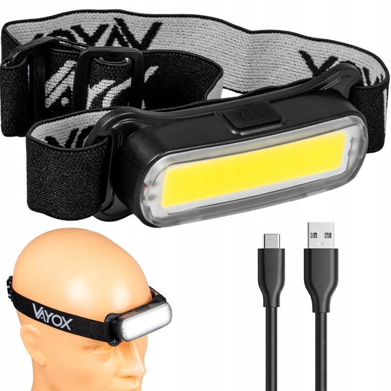 LATARKA CZOŁOWA CZOŁÓWKA LED AKUMULATOROWA LEKKA LAMPKA USB-C 300lm ...