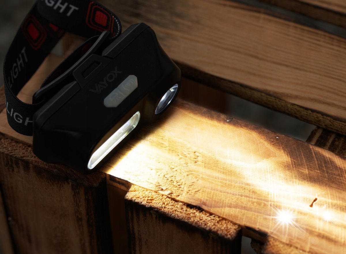 Latarka czołowa czołówka Vayox VA0115 LED XPE+COB 8 trybów USB ABS ...