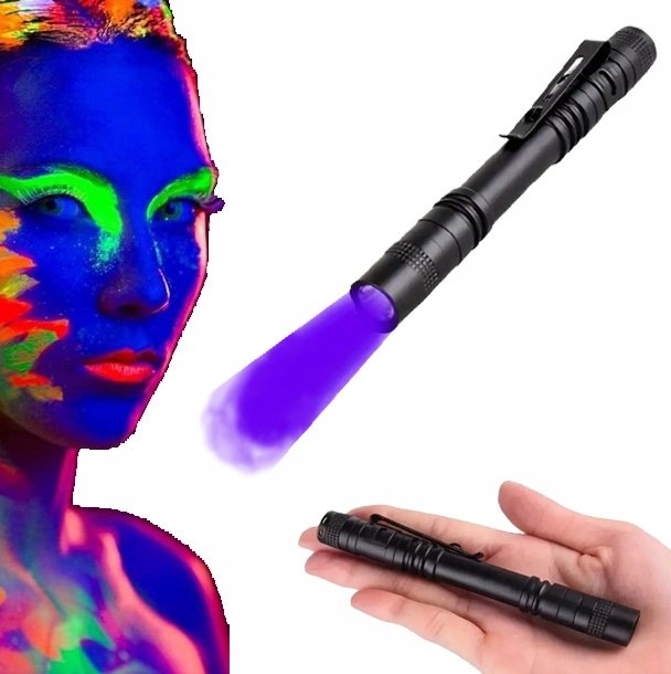Latarka Fluorescencyjna LED 395nm oświetlenie disco Neon UV 200 lumenów ...