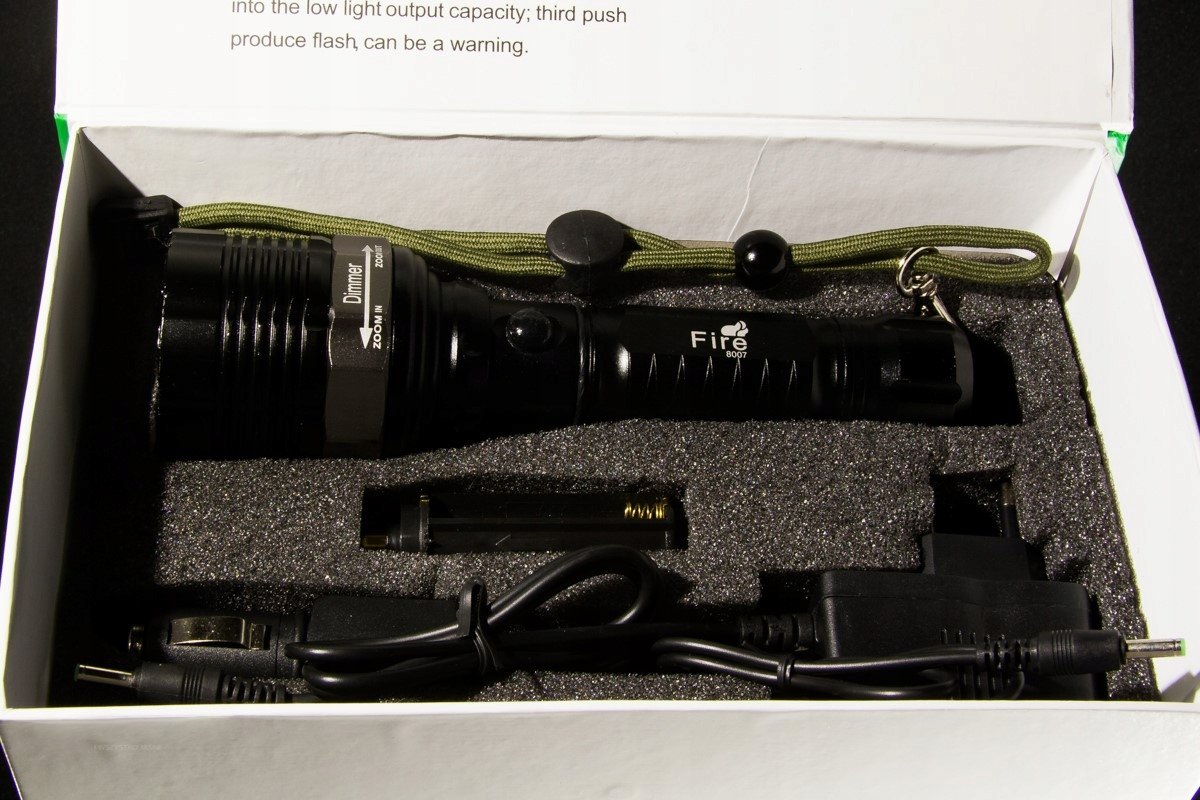 Latarka Taktyczna Fire 8007 CREE T6 - LP010 - Inna marka | Sport Sklep ...