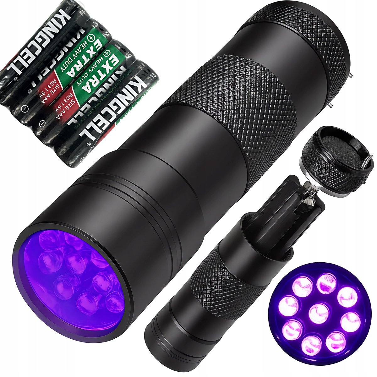 Latarka Uv do Bursztynu Plamy Moczu Pupila Banknotów 9 Led + 4x Baterie Aaa - AGMI | Sport Sklep ...